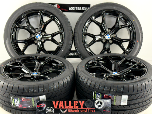 20" BMW 469M RIMS TIRES Gloss Black 2000-18 F15 X5 F16 X6 469 OEM ...