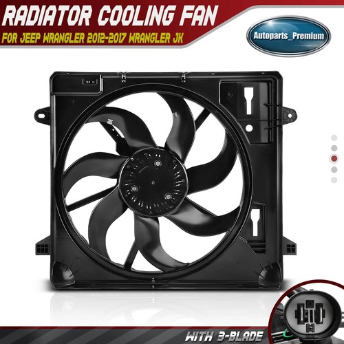 Radiator Cooling Fan Assembly w/ Brushless Motor for Jeep Wrangler 12 ...
