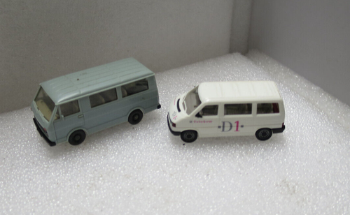 1/87 HO TRAIN SCALE WIKING HERPA 2 X VW VOLKSWAGEN MINI BUS / VAN GREY ...