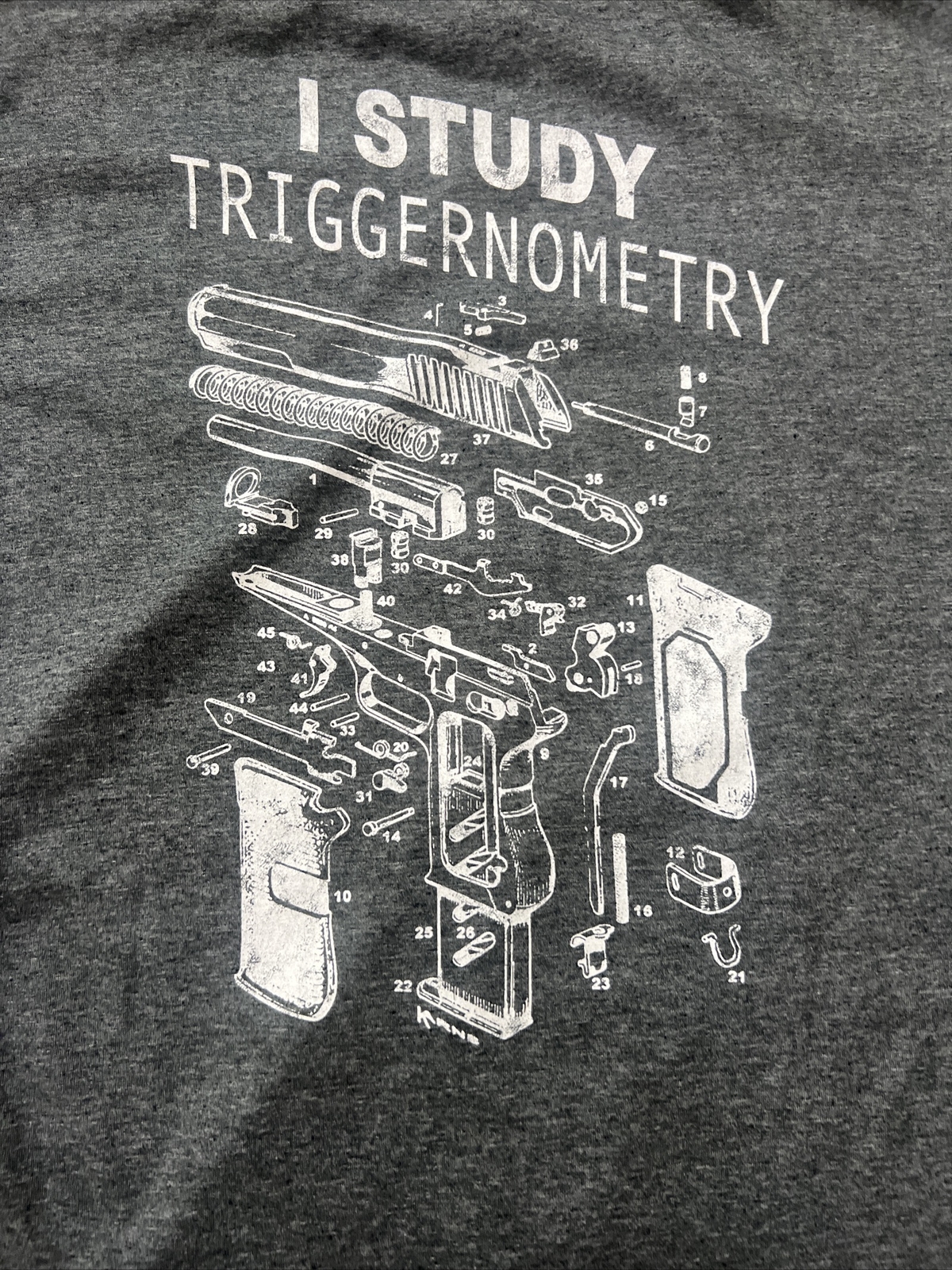 Shield Republic I Study Triggernometry Tshirt Men Dark Grey Size Large | eBay