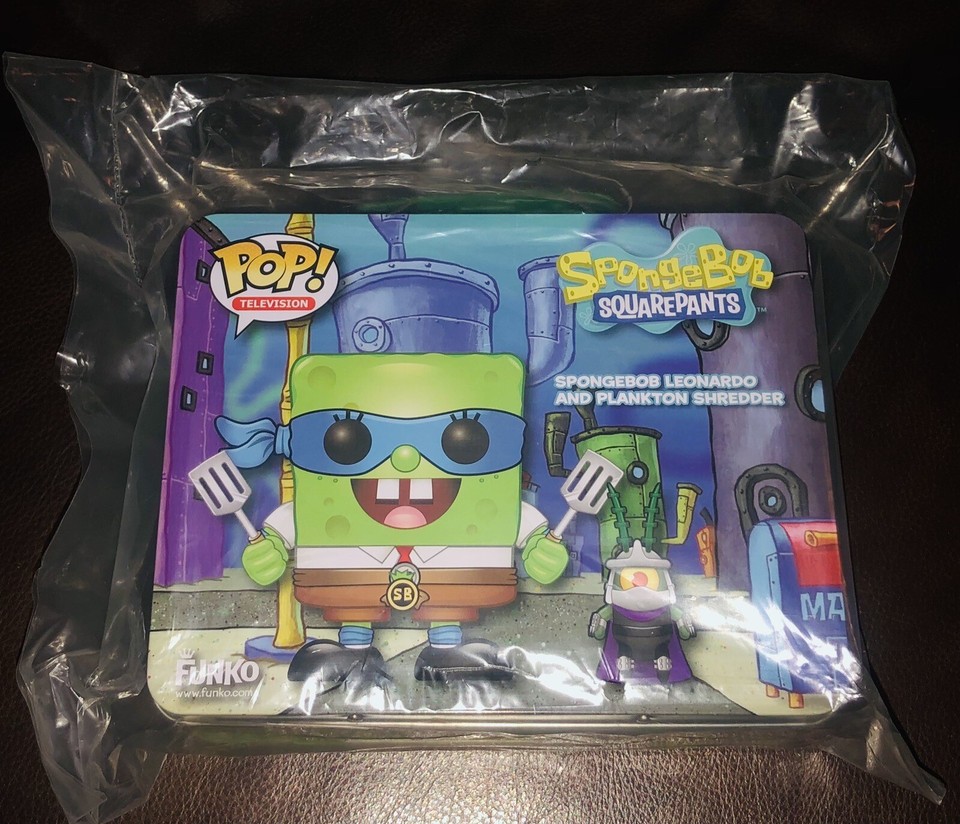 FUNKO POP SPONGEBOB LEONARDO PLANKTON Ninja Turtles SHREDDER 2014 SDCC ...