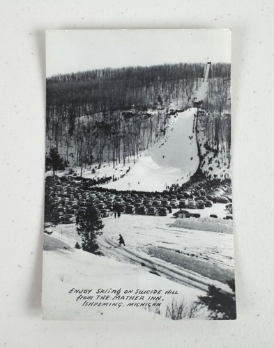 Vintage Postcard Mather Inn Ski Jump Ishpeming Michigan 1956 Suicide ...