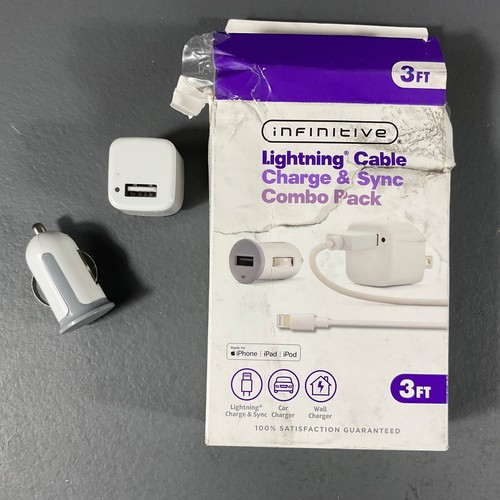 Infinitive 8 Pin Connector Cable Charge & Sync Combo Pack White for ...