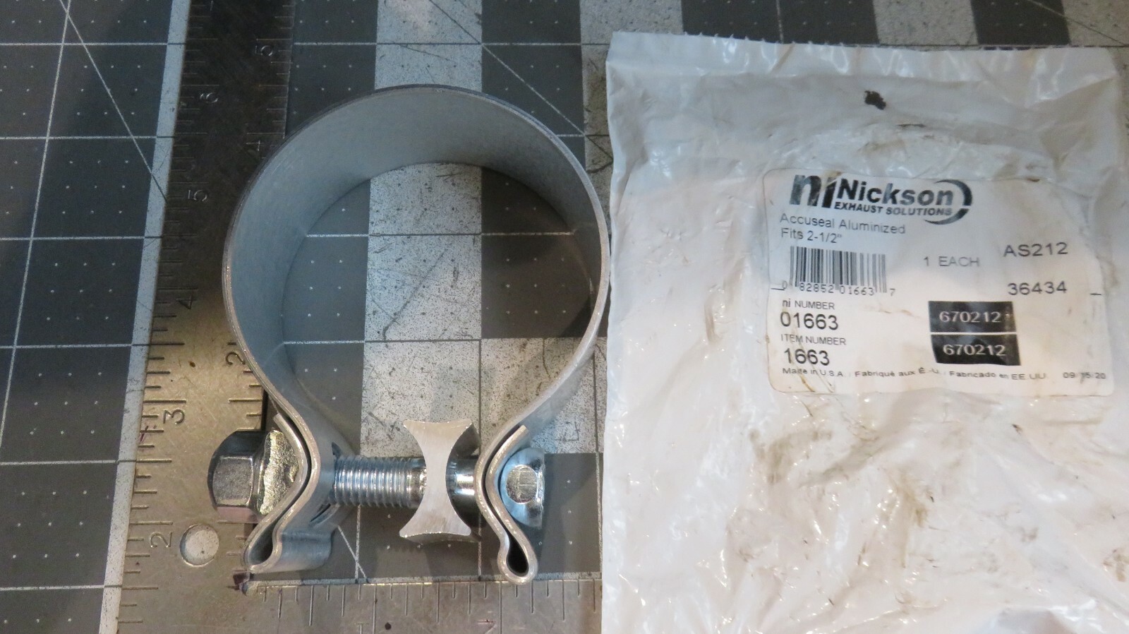Nickson 2-1/2" Exhaust Clamp Accuseal Aluminized 1-1/4" Wide | eBay