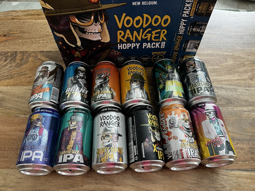 Lot of 12 VooDoo Ranger New Belgium Craft Beer Cans Empty Bottom Opened ...