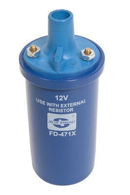 BLUE STREAK HIGH PERFORMANCE BLUE IGNITION COIL 12V CHEVY FORD MOPAR ...
