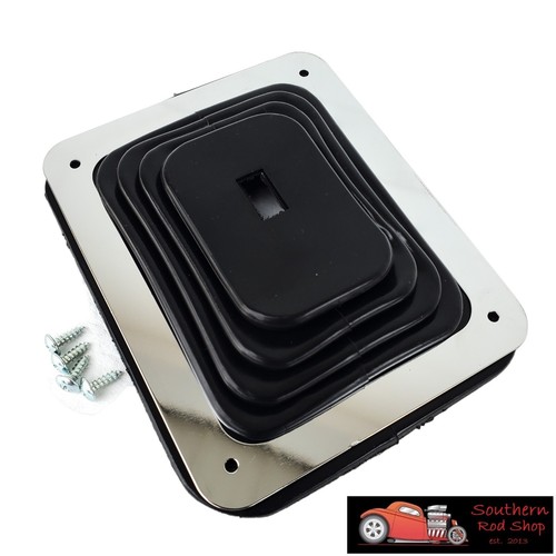 Universal SMALL Floor Shifter Boot With Chrome Ring 5-5/8" x 6-3/4 ...