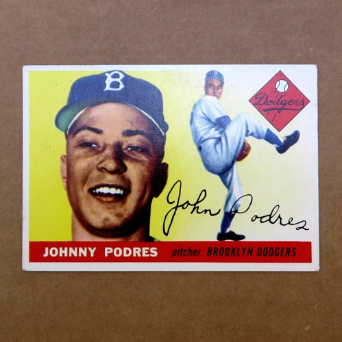1955 TOPPS JOHNNY PODRES #25 Brooklyn Dodgers Baseball Card Vintage See ...