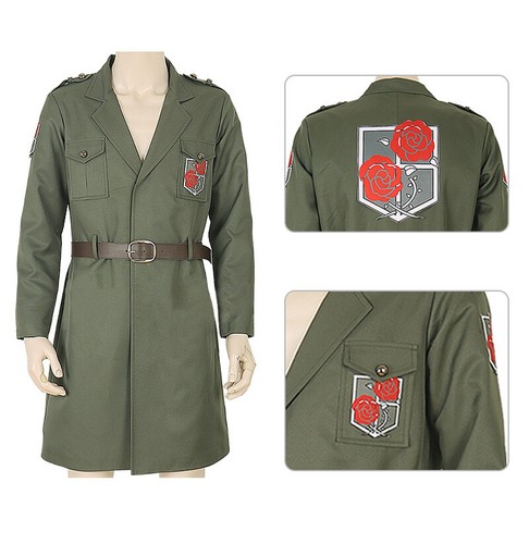 Attack On Titan Cosplay Eren Levi Jacket Marley Military Officer ...