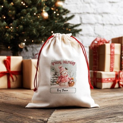Personalised Christmas Santa Sack Any Name Kids Present Xmas Pink ...