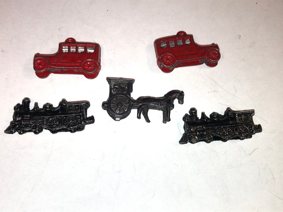 (5) Vintage Cracker Jack Metal Prizes, Trains, Cars, USM (U S Mail ...