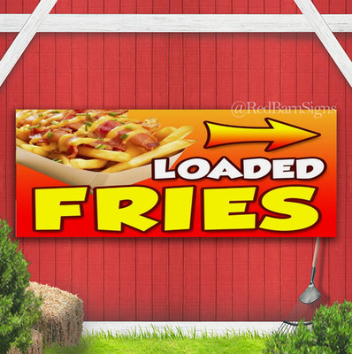 Loaded Fries ARROW Indoor Outdoor Banner Sign with grommets | eBay