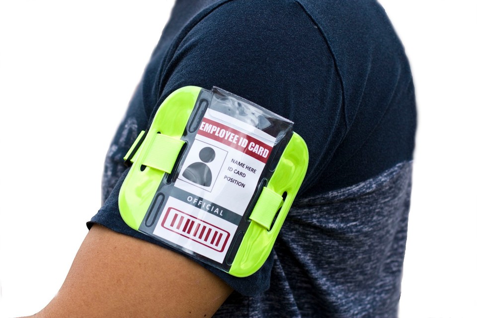 High Quality Reflective Arm Band Photo ID Badge Holder Vertical w ...