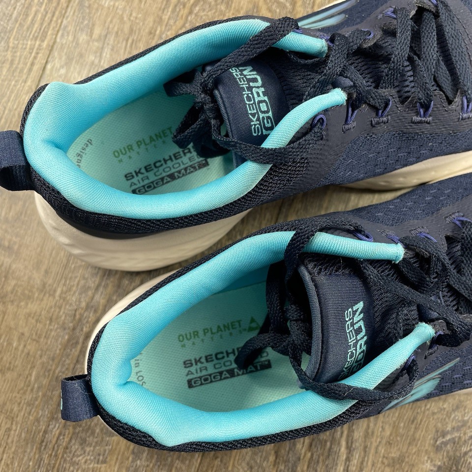 Skechers Go Run Lite Shoes Womens 8 Navy Blue Aqua Sneakers Athletic ...