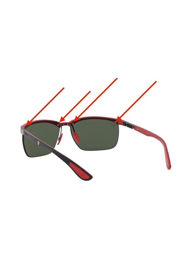 Ray Ban RB8324M SCUDERIA FERRARI Gunmetal Replacement Lenses Screws Kit ...