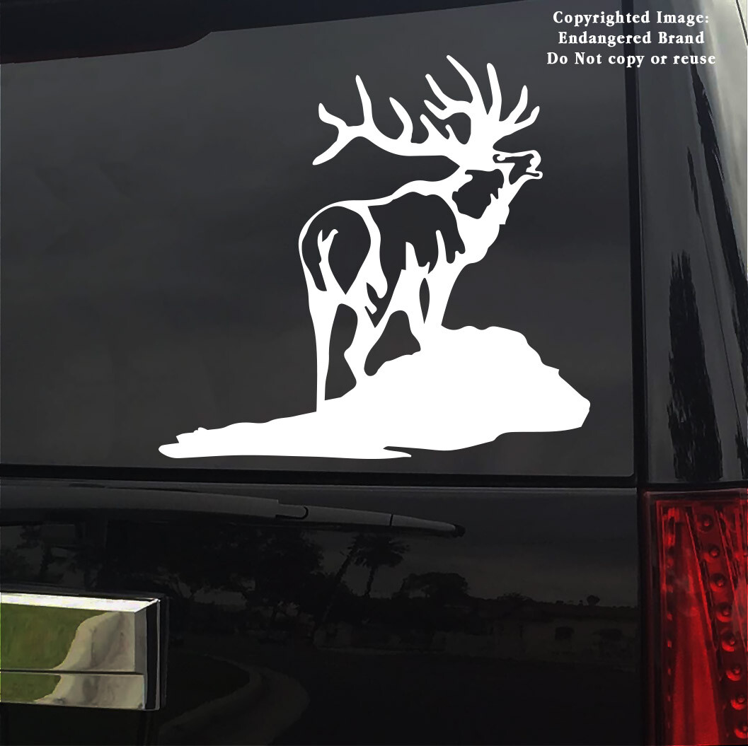 Bull Elk Huge Antlers Bow Hunting Bugle Horns Decal Sticker Wildlife ...