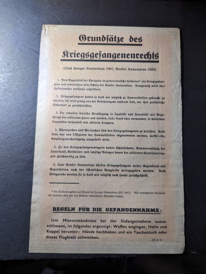 USA Army WWII Germany Safe Conduct Surrender Leaflet 2 | eBay