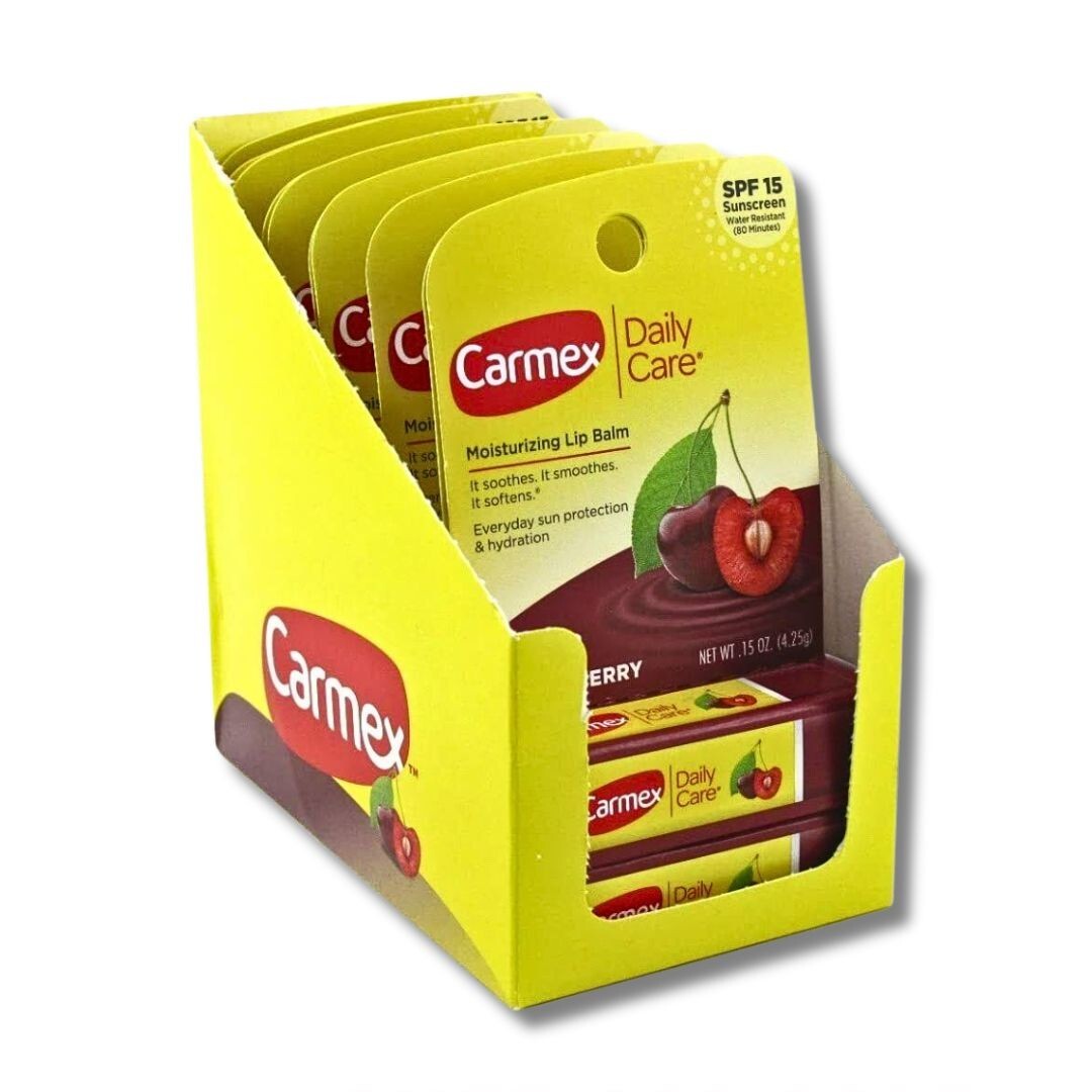 Carmex Fresh Cherry Lip Balm STICK Lot 12 Pack w. Display Box | eBay