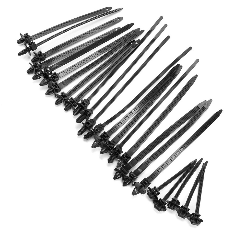 50X Nylon Car Mount Wire Push Mount Cable Zip Ties Fastener Wire ...
