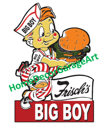 Frisch's Big Boy Restaurant, Cutout Shape Flat Metal Sign, Garage Art ...