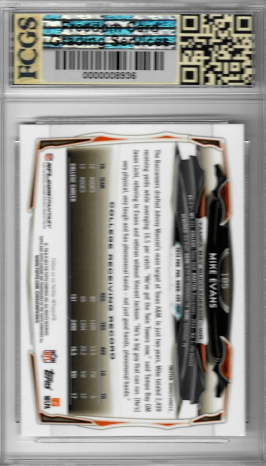 2014 Topps Chrome Mike Evans RC #185 Graded FCGS 10 GEM MINT!!! | eBay