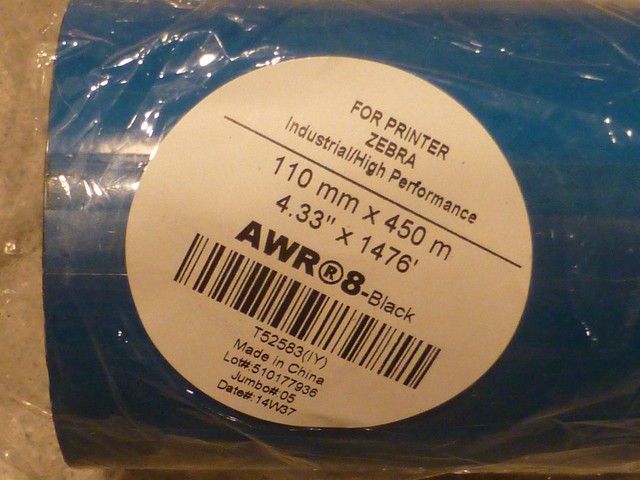 Armor AWR8-Black T52583(IY) 110 mm x 450 m For Printing Zebra 4.33" x ...