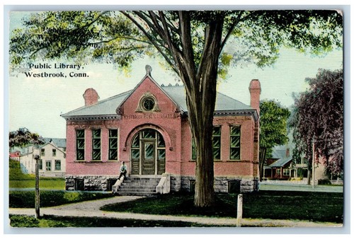 Westbrook Connecticut CT Postcard Public Library Exterior Building 1910 ...