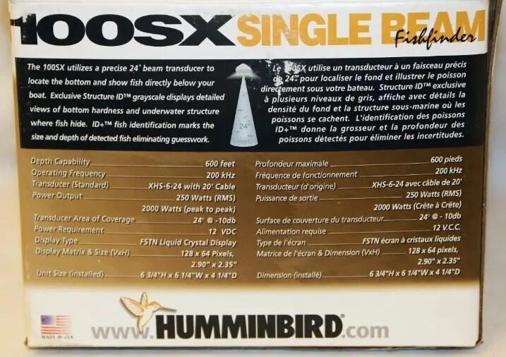 Humminbird Fish Finder 100SX Hummingbird No Wires or Mount for sale ...