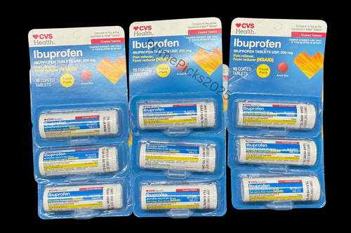 Lot of 9 💊 CVS Ibuprofen 200mg Travel Packs 10ct Each • EXP 07/26 ...