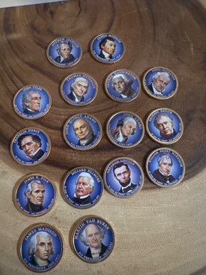 2008 Presidential $1 Dollar COLORIZED President coins (16) | eBay