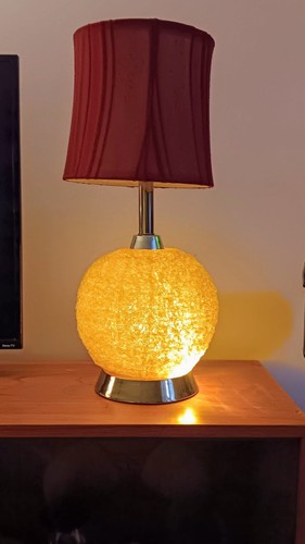 MCM Orange Amber Lucite Spaghetti Table Lamps Set of 2 | eBay