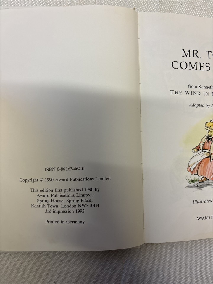 Mr. Toad by Jane Carruth, Kenneth Grahame (Hardback, 1990) | eBay