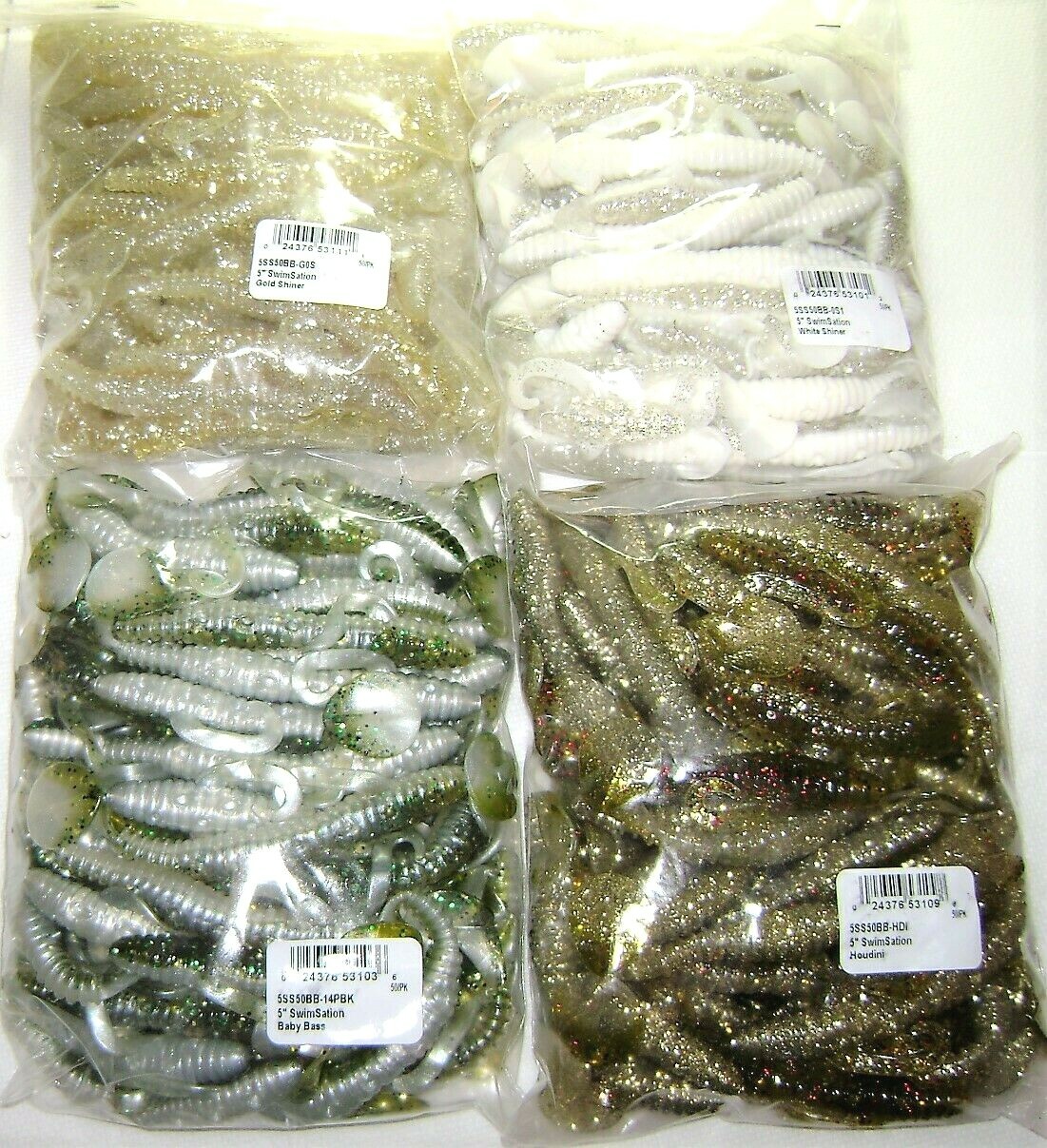 200 MISTER TWISTER 5 INCH SWIMSATION PADDLE TAIL LURES HOUDINI SHINER ...