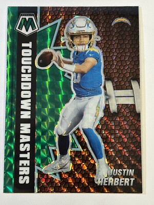 2021 Mosaic Justin Herbert Touchdown Masters Green Prizm TM-16 1P | eBay