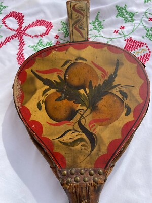 Antique 1800s Mustard Handpainted Fireplace Bellows | eBay