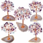 Natural Crystal Tree Copper Money Tree with Agate Slice Base for Luck ...