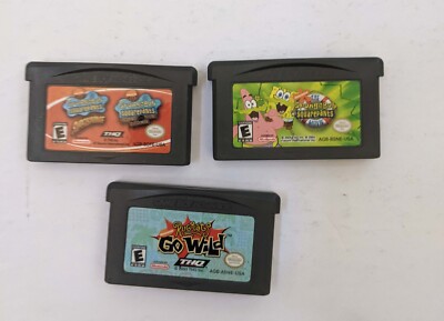 3 Gameboy Advance Nickelodeon Games SpongeBob SquarePants Rugrats Go ...