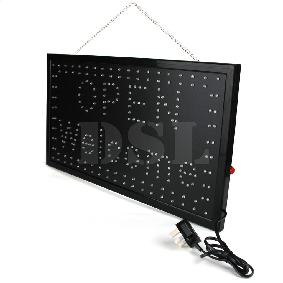 Large Bright Flashing LED OPEN WELCOME Shop Sign Neon Hang Display ...