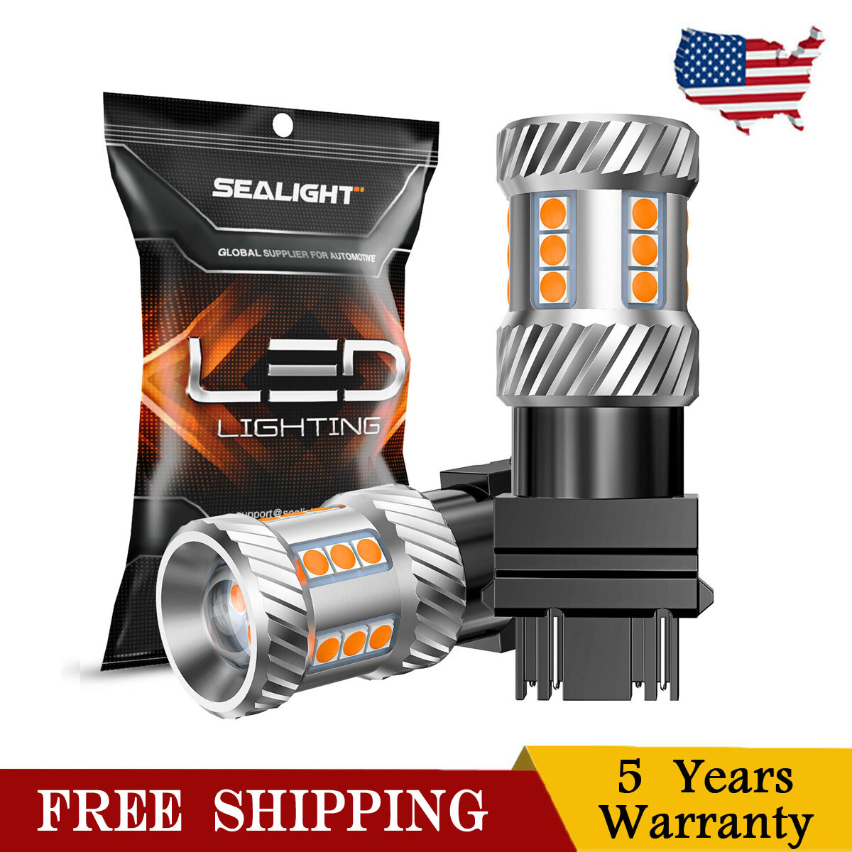 3157 3156 3057 4157 LED Bulbs 2700K Amber Yellow Bulb Headlight Lights ...