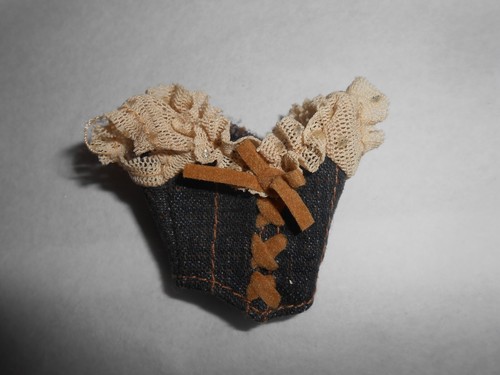 BRATZ MEYGAN Strut It Denim Jean Lace Top Shirt Corset Laced MGA Megan ...