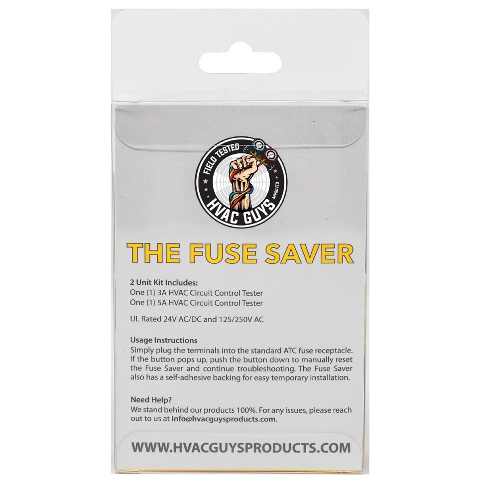 HVAC Guys Fuse Saver | HVAC Circuit Tester | 3AMP & 5AMP Resettable ...