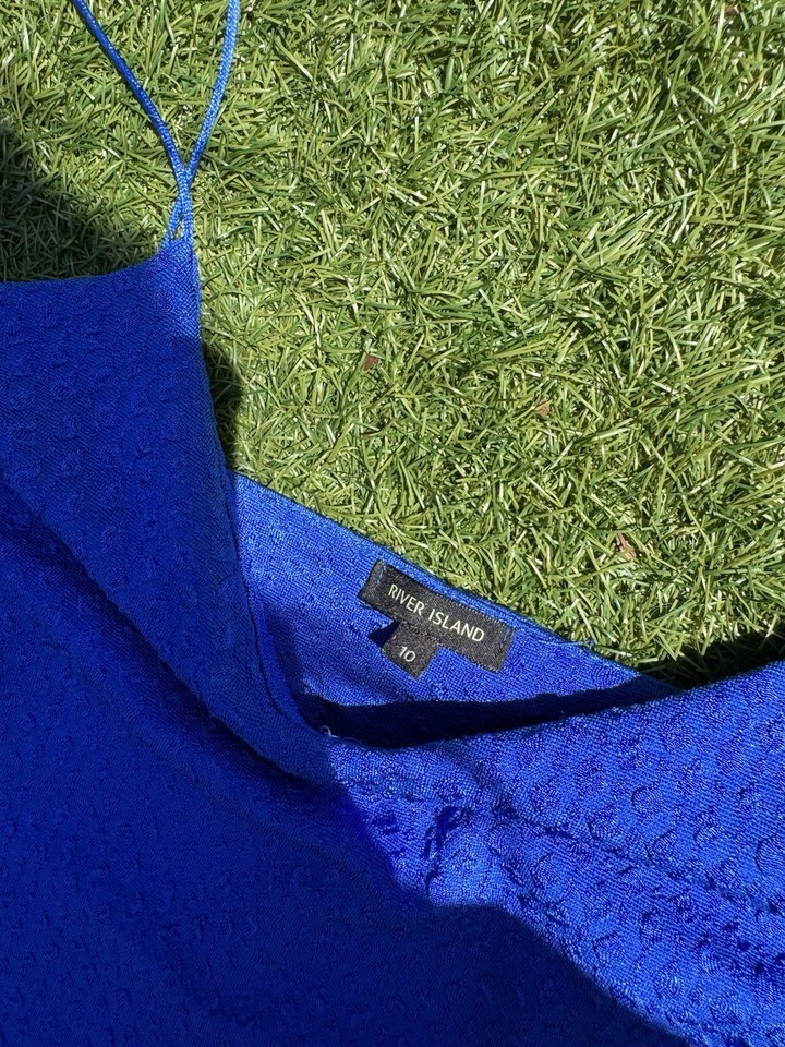 Womens River Island Size 10 Bodycon Cobalt Blue Dress Midi | eBay