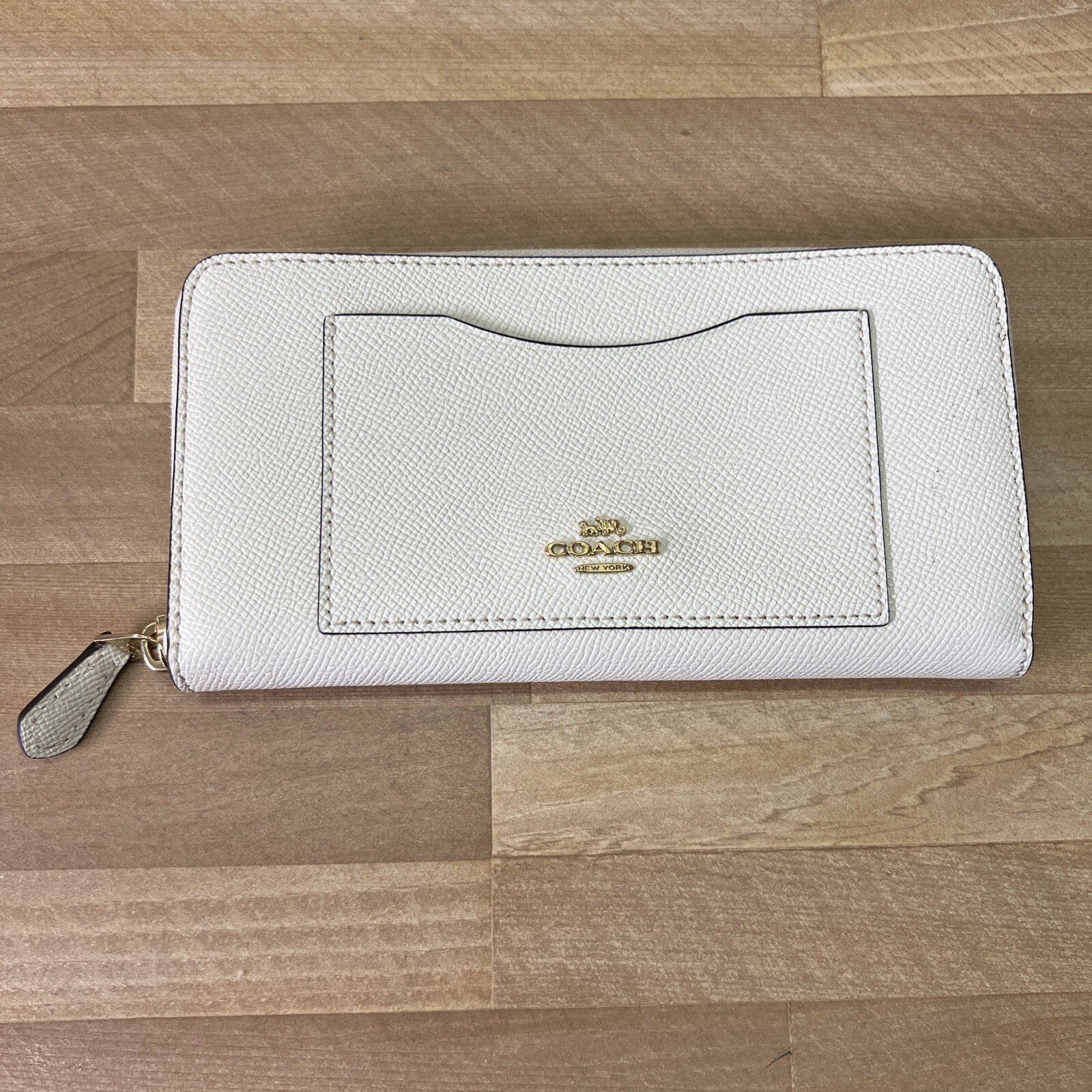Coach Cream Saffiano Leather Large Wallet - Gem