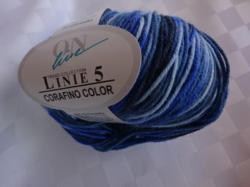 Linie 5 CORAFINO COLOR - 112 blau Col.- von ONline - 60% Merino, 40% ...