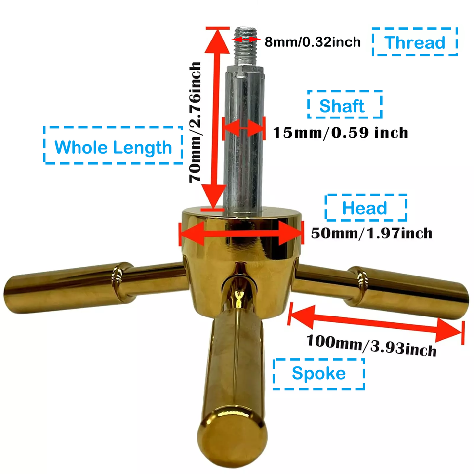 Premium Gun Safe 3 Spoke Safe Handle Gold Finish Replacement Safe Box ...