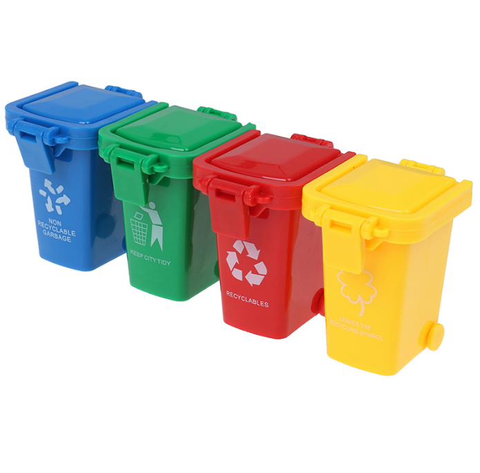 4pcs/set Mini Trash Can Toy Garbage Truck Cans Curbside Vehicle Bin ...