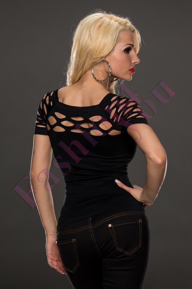 Women’s Fishnet Top Summer Casual Everyday Ladies Blouse One Size 6,8 ...