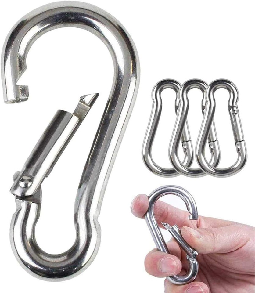 M5-M14 Heavy Duty 304 Stainless Steel Carabiner Clip, Snap Spring Hook ...
