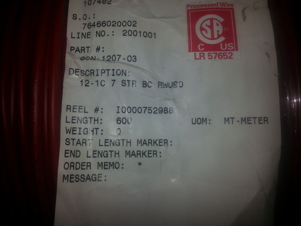 NEW BELDEN RW90 12-1C 7 STR BC RWU90 6CN-1207-03 1Kv 1500 FT | eBay