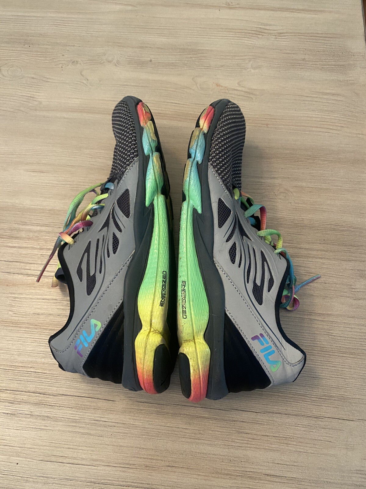 WOMENS FILA ENERGIZED 380 COOLMAX RAINBOW COLORED SNEAKERS SIZE 9.5 ...